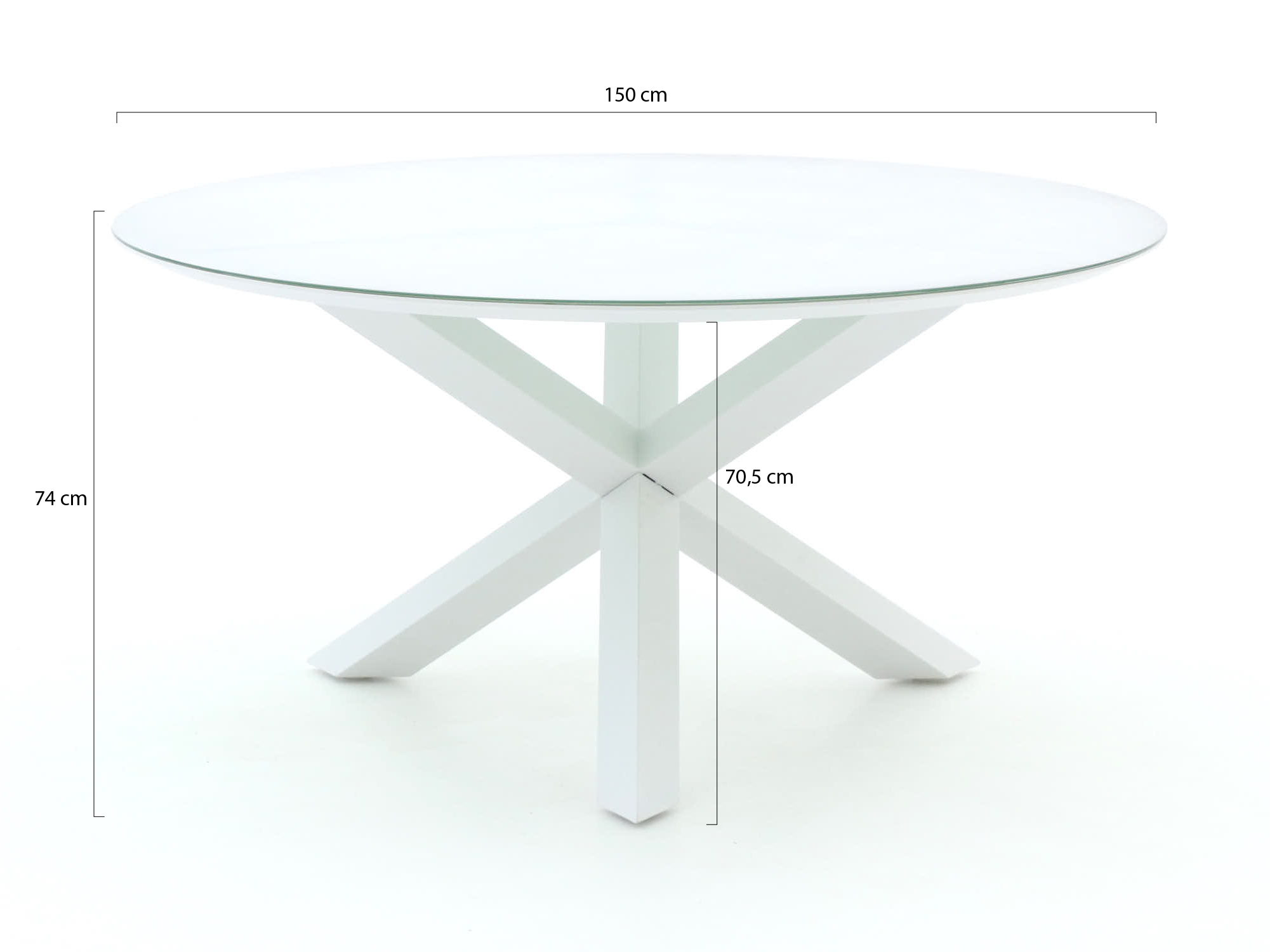 Bellagio Ferrone dining tuintafel Ø 150cm (h:75cm) - Matt White (Blad ...