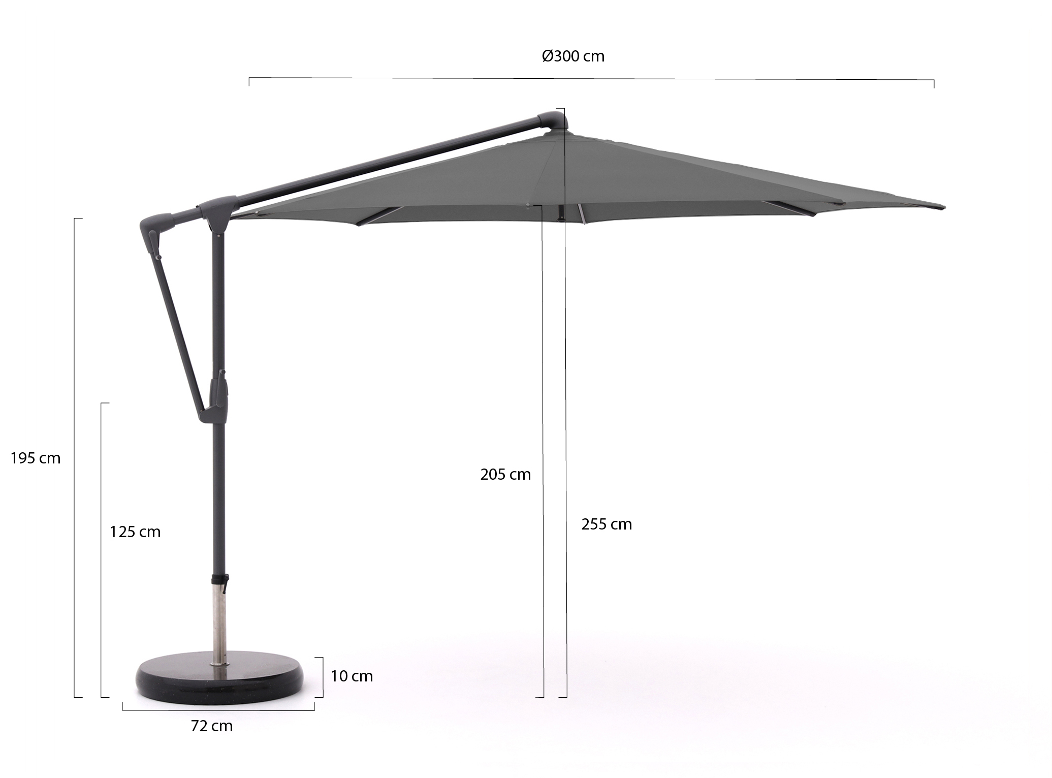 Glatz Sunwing Casa zweefparasol ø 300cm - Kees Smit