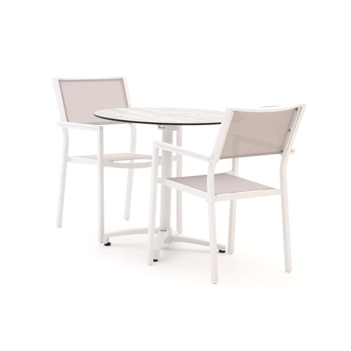Bellagio Roma/Canzo ø 80cm dining tuinset 3-delig stapelbaar - White ...